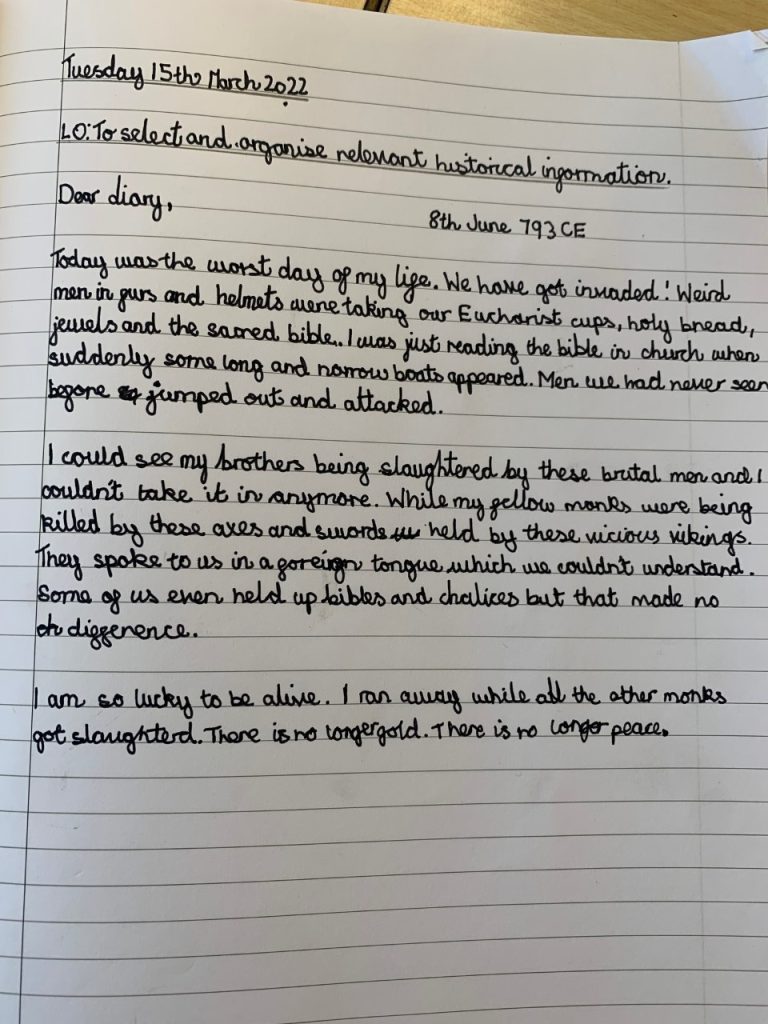 Learning about Vikings in Year 5